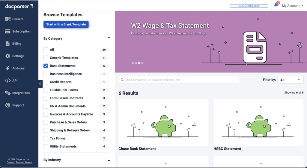 Convert PNC Statements to Excel with Docparser Automation