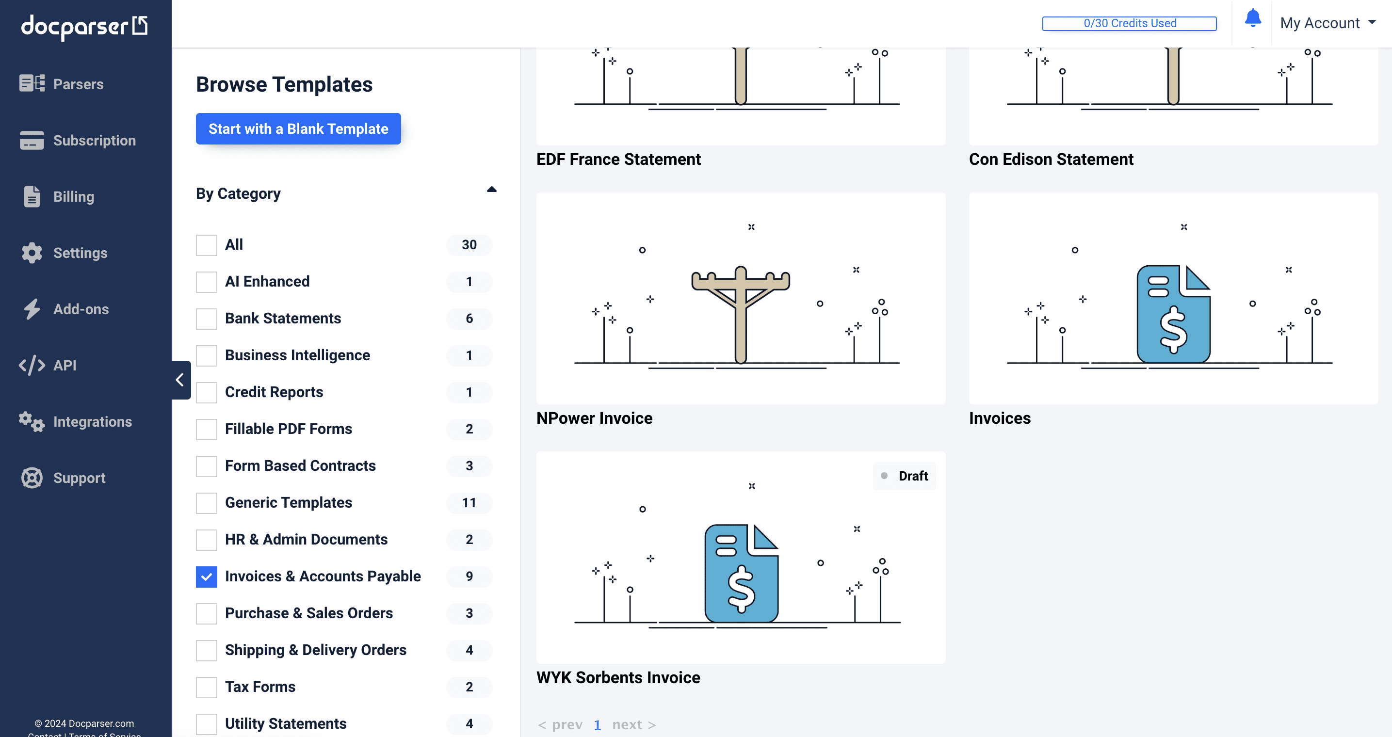 Extract Invoice Data to ERP with Docparser